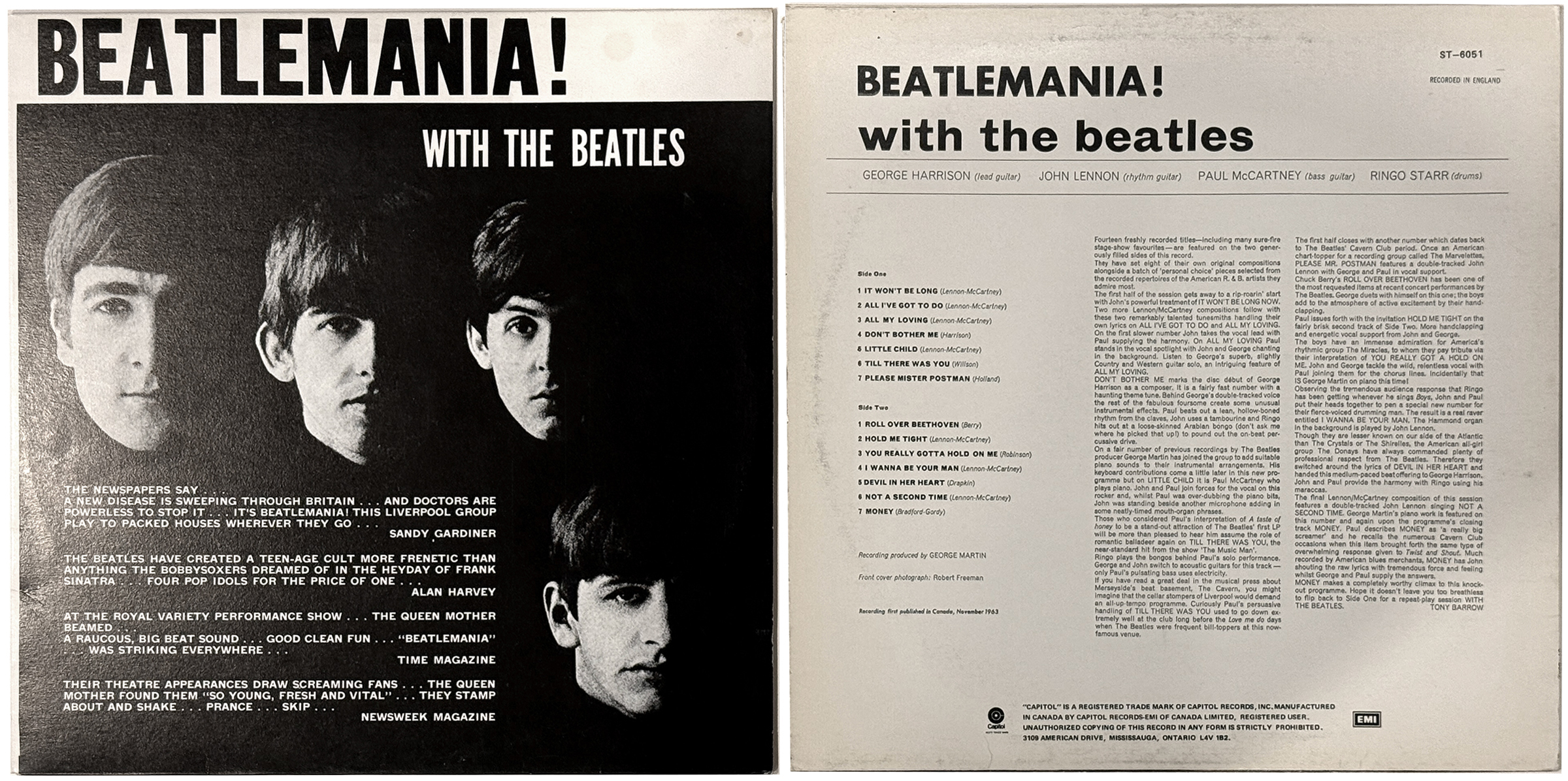 The Beatles Canadian Collection | Beatlemania! With The Beatles | LP ...